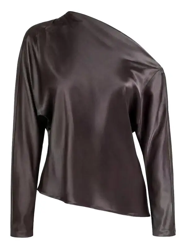 THE SEI Asymmetric Off-shoulder Top - Grey