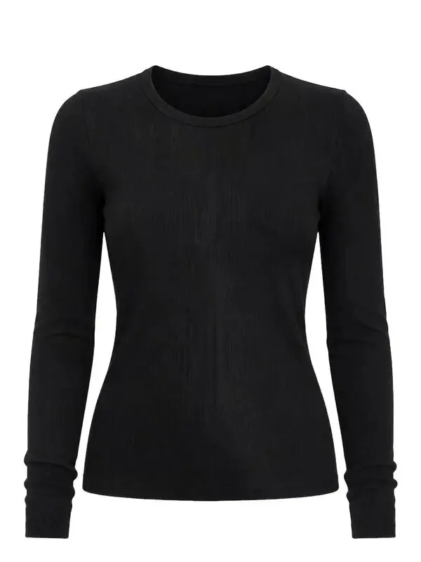PATRICK ASSARAF Ribbed Long-sleeve Crewneck T-shirt - Black