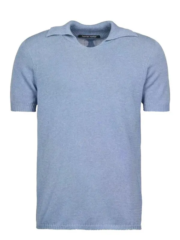 HANNES ROETHER Fine-knit Short-sleeve T-shirt - Blue