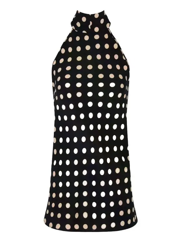 OUD PARIS Halterneck Polka-dot Top - Black