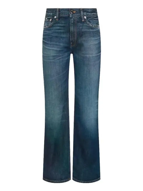 HAIKURE Faded Whiskered Jeans - Blue