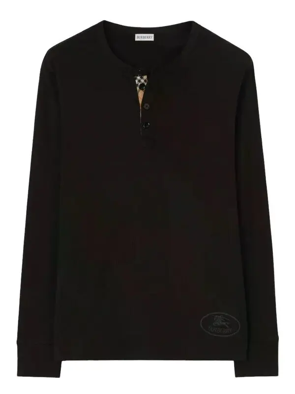 Burberry Long-sleeve Cotton Top - Black
