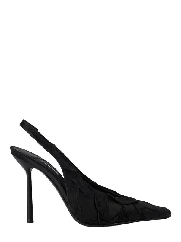LE SILLA Ruched Satin Slingback Pumps - Black