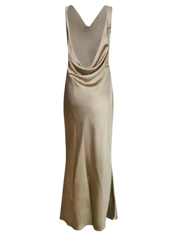 BLANCA VITA Maxi Cowl Neck Dress - Neutrals