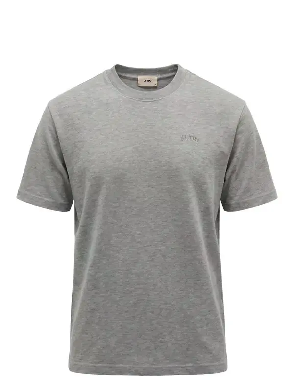 AUTRY Logo-embroidered T-shirt - Grey