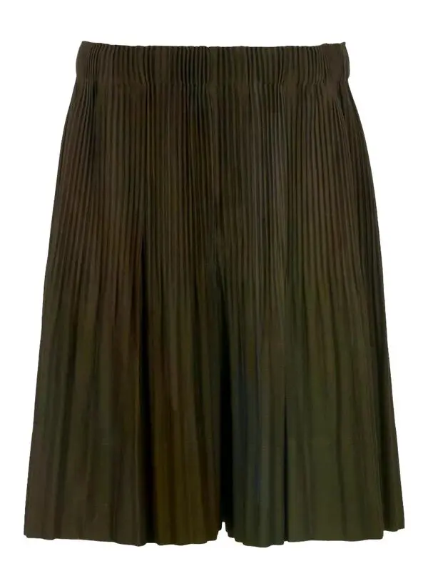 Issey Miyake Pleated Wide-leg Shorts - Green