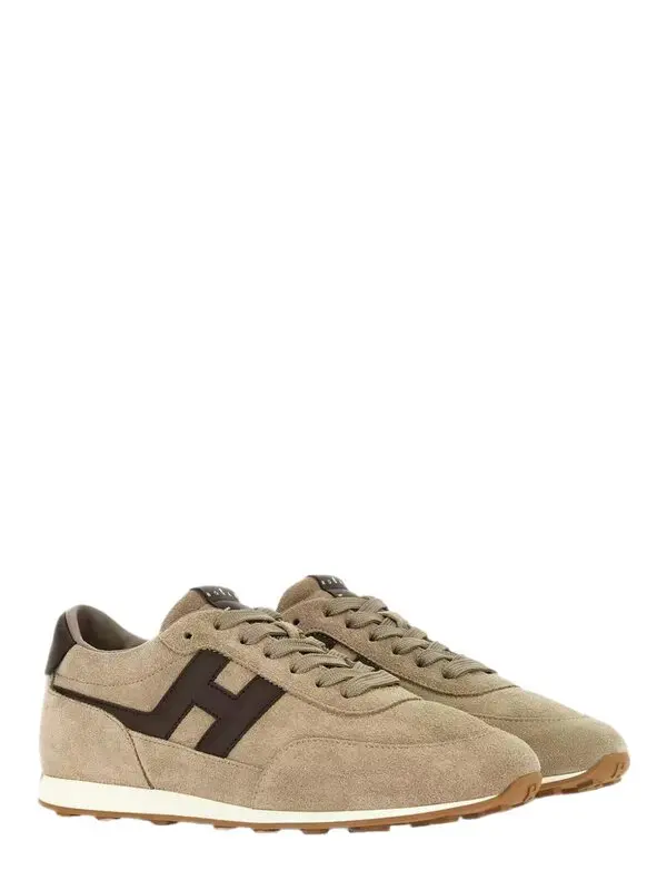 Hogan Suede Athletic Sneakers With Vintage Sole - Neutrals