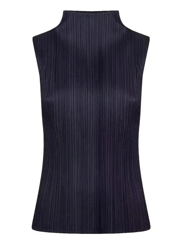 Issey Miyake High-neck Sleeveless Top - Blue