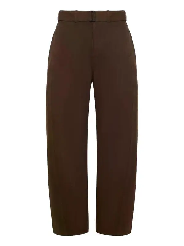 LEMAIRE Belted Vertical-seam Trousers - Brown