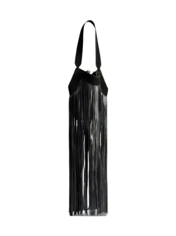 Khaite Nano Lotus Fringed Tote Bag - Black