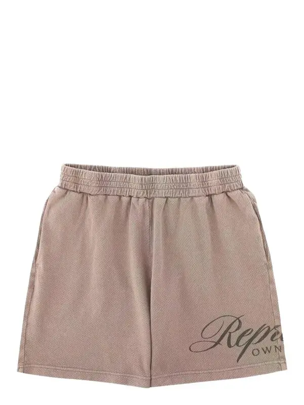REPRESENT Logo Print Mesh Shorts - Neutrals