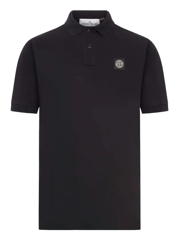 Stone Island Logo-patch Polo Shirt - Black