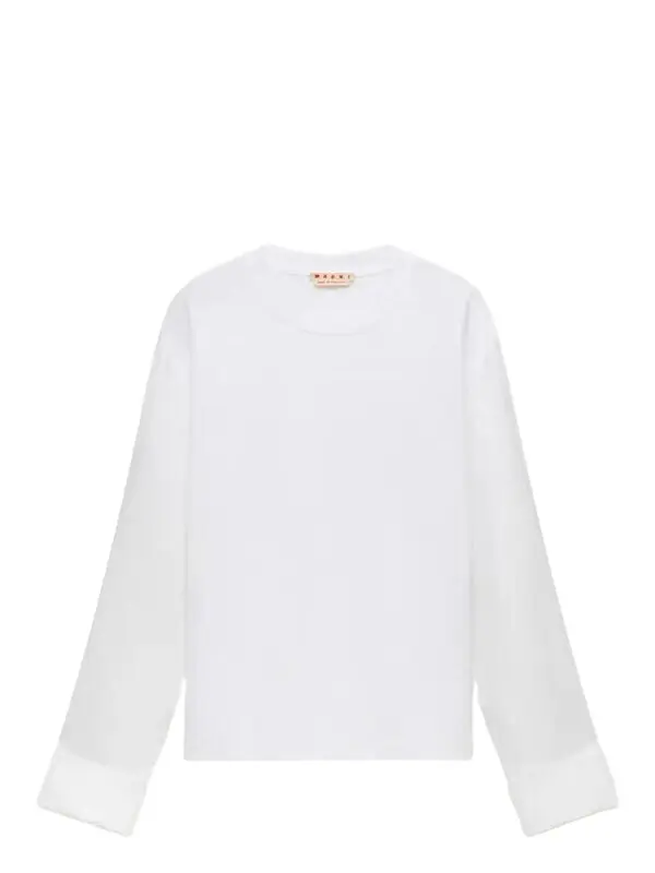 Marni Cotton T-shirt With Shirt Sleeves - White