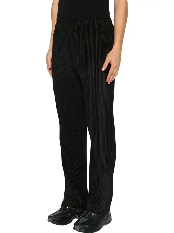 Issey Miyake Pleated Trousers With Zip Detailing - Black