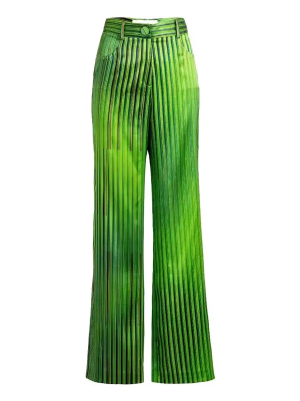 Silvia Tcherassi Emine Striped Palazzo Trousers - Green