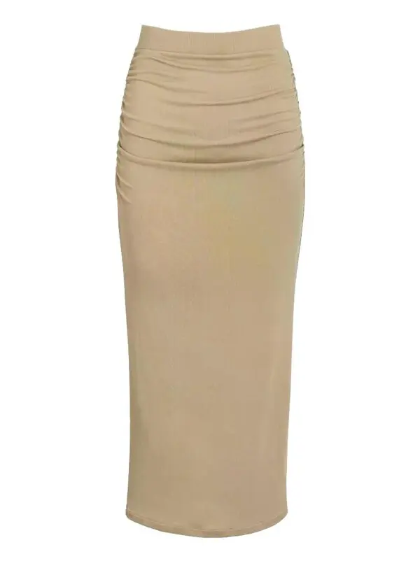 Silvia Tcherassi Karli Ruched Midi Skirt - Neutrals