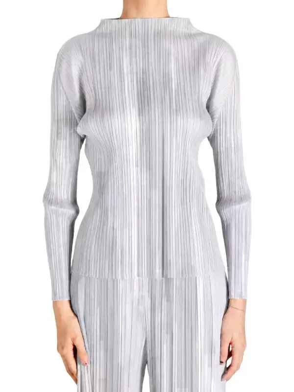 Issey Miyake Pleated Long-sleeve Top - Grey