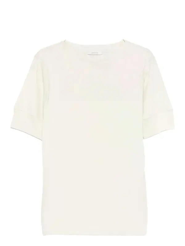 LEMAIRE Ribbed-knit Short-sleeved T-shirt - Neutrals
