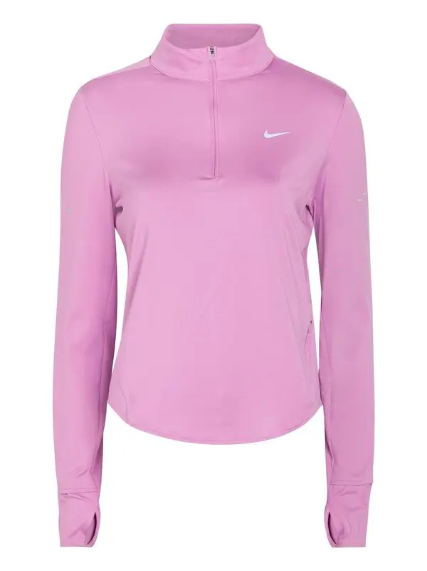 Nike Dri-fit Uv Half-zip Stretch Jersey Running Top - Pink