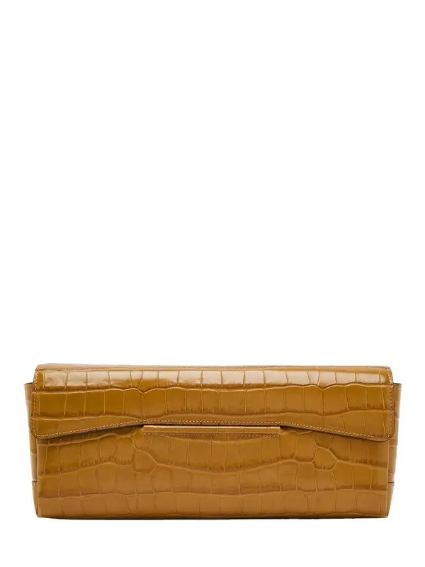 TOTEME Crocodile-embossed Leather Clutch - Tan