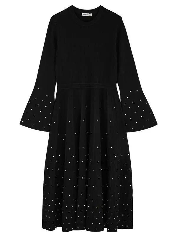 Simkhai Embellished Stretch-knit Midi Dress - Black