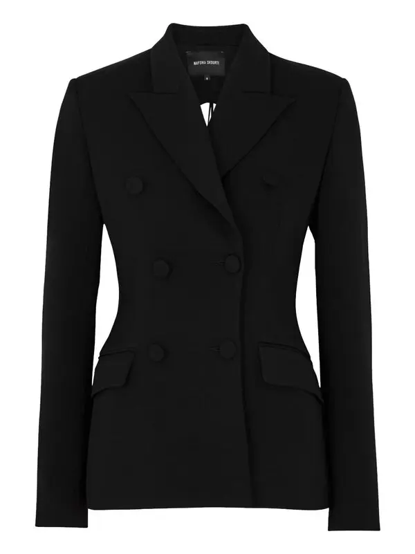 NAFSIKA SKOURTI Intricate Embellished Open-back Fringed Blazer - Black