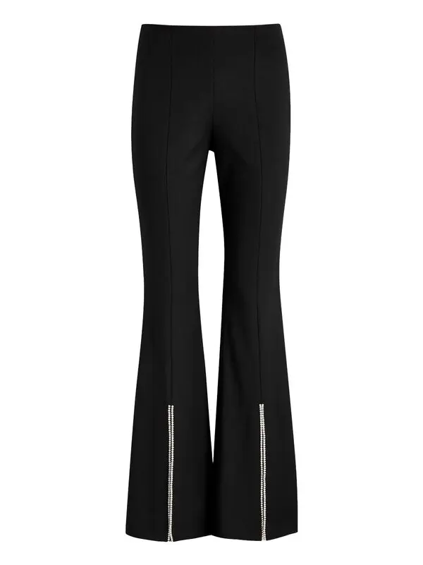 Alice + Olivia Embellished Flare Trousers - Black