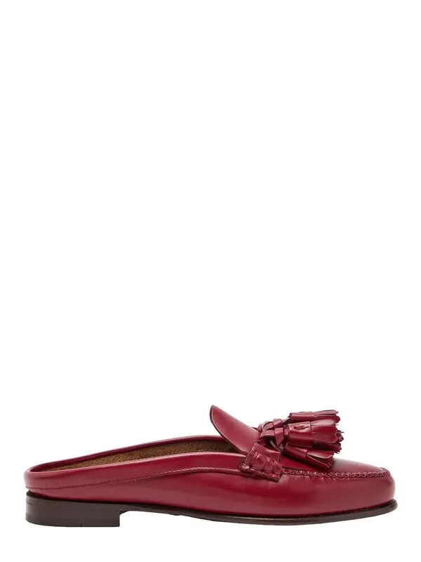 Hereu Borlada Tasselled Leather Mule Loafers - Red
