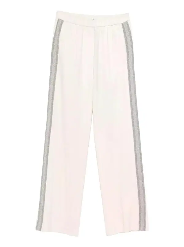 Peserico White Side Stripe Track Pants - Neutrals