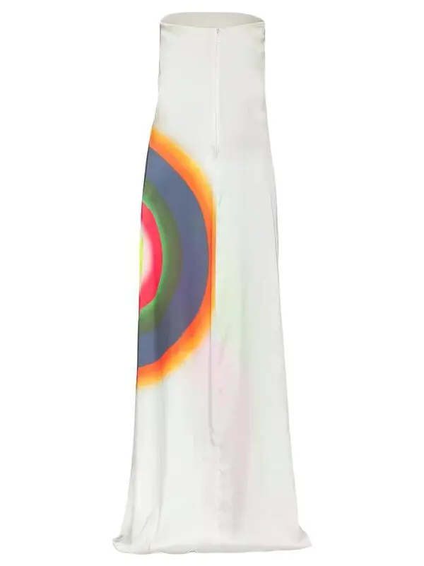 Silvia Tcherassi Bahiana Graphic-print Strapless Satin Dress - White