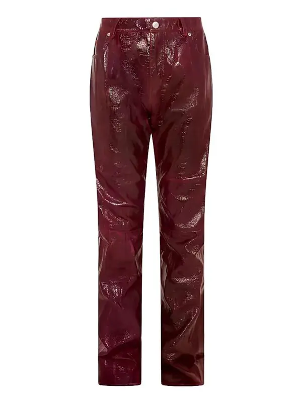 Martine Rose Patent-effect Faux Leather Trousers - Red