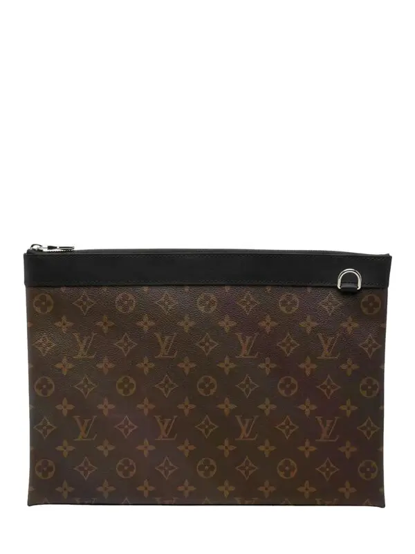 LOUIS VUITTON Monogram Macassar Discovery Pochette Gm Clutch Bag - Brown
