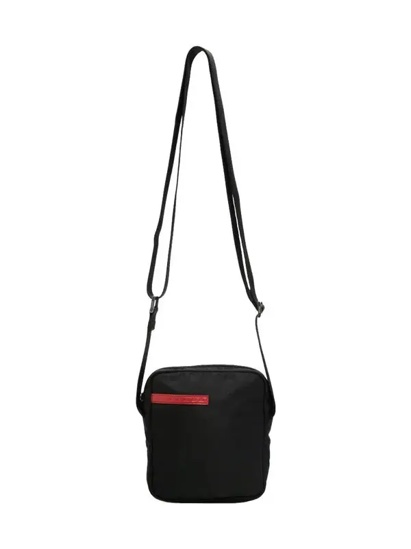 Prada 1990s Logo Patch Crossbody Bag - Black