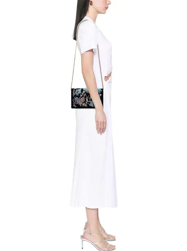Saint Laurent Medium Velvet Monogram Kate Crossbody Bag - Black