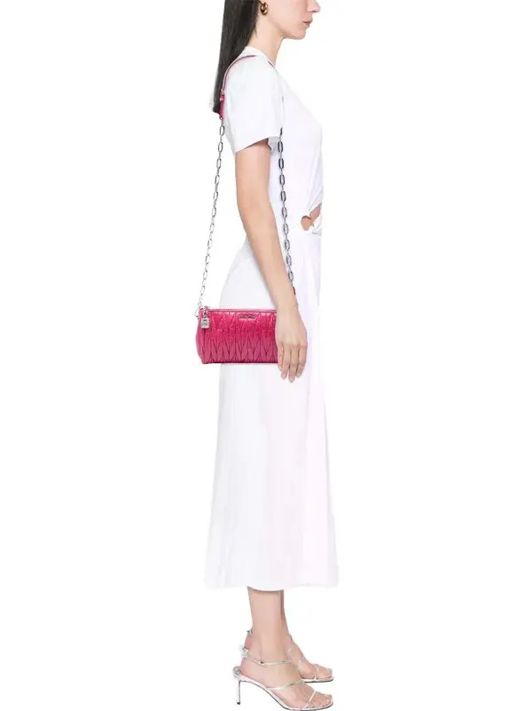 Miu Miu Matelassé Nappa Chain Crossbody Bag - Pink