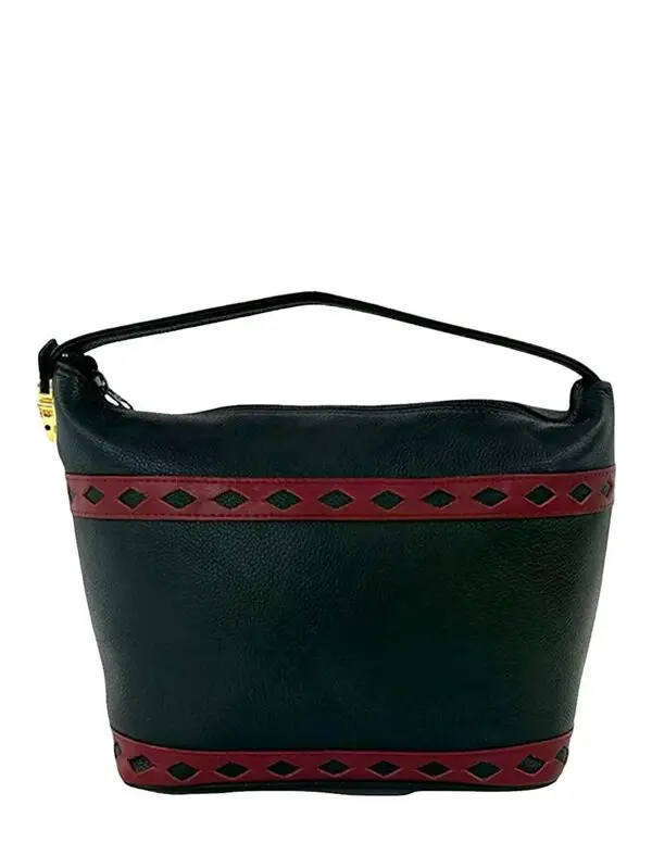Saint Laurent Diamond Cut Leather Handbag - Black