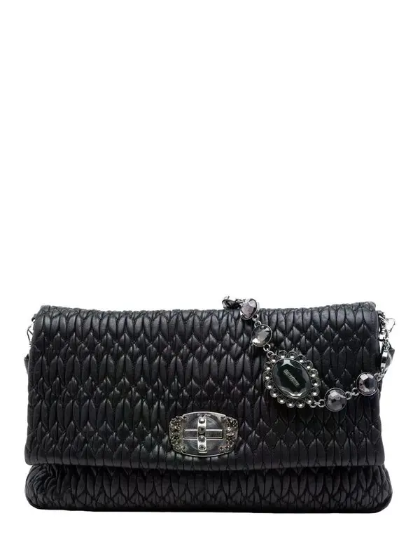 Miu Miu Matelasse Nappa Crystal Satchel - Black