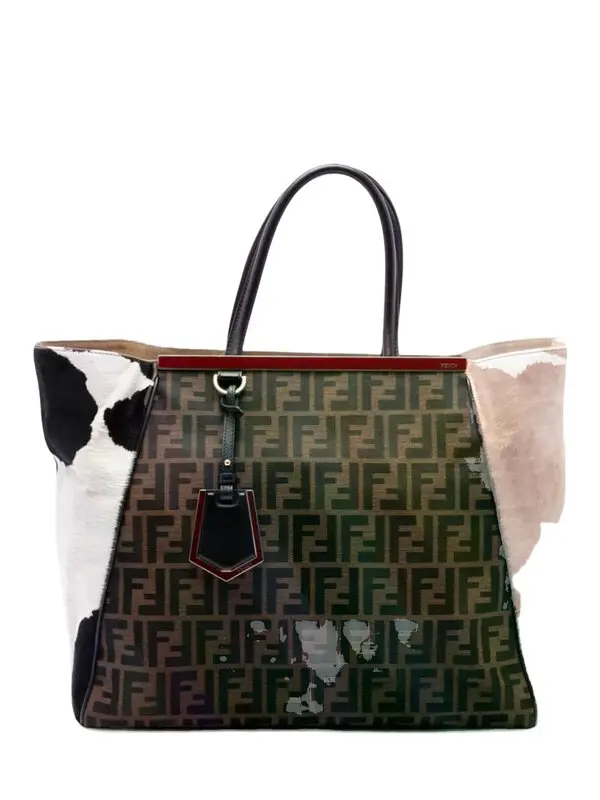 Fendi Zucca Canvas Ponyhair 2jours Tote Satchel - Brown