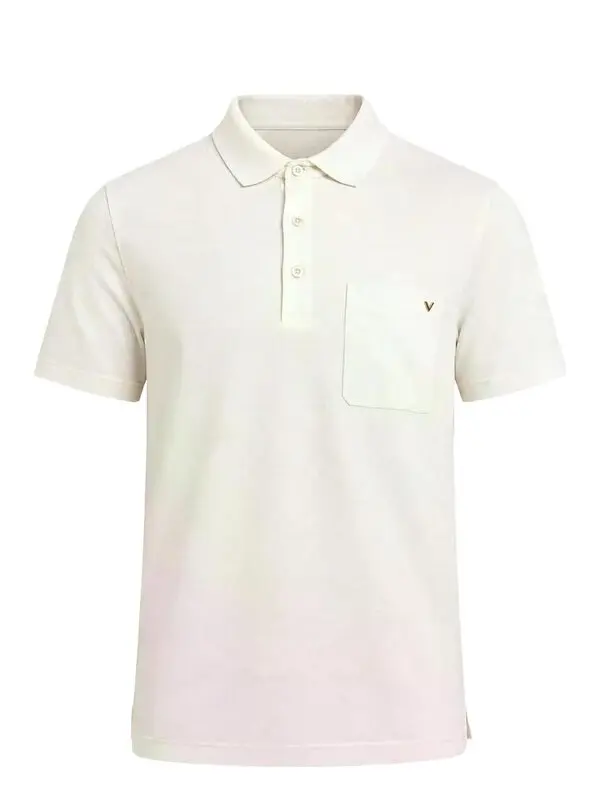Valentino Garavani Vlogo-detail Chest-pocket Polo Shirt - Neutrals