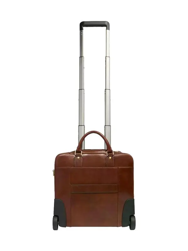 THE BRIDGE Leather Trolley Suitcase - Brown