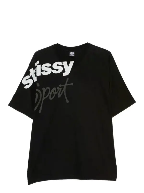 StÜssy Logo-print Cotton T-shirt - Black
