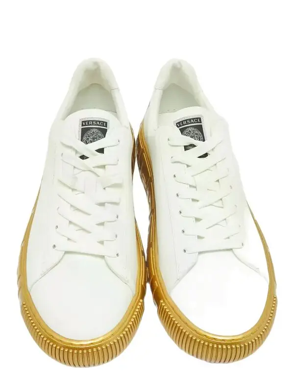 Versace Greca Leather Sneakers - White