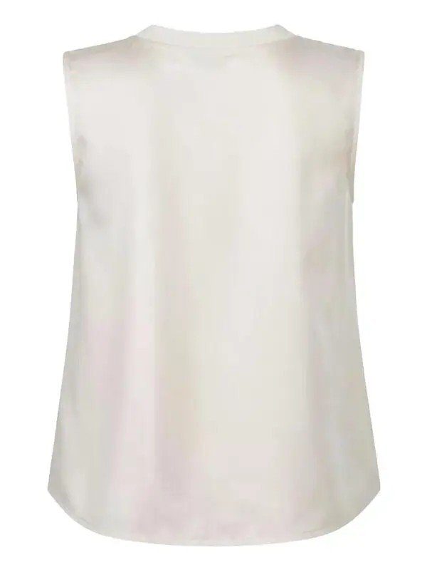 PATRICK ASSARAF Silk Crew-neck Tank Top - Neutrals