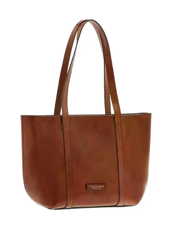 THE BRIDGE Leather Zip-top Tote Bag - Brown