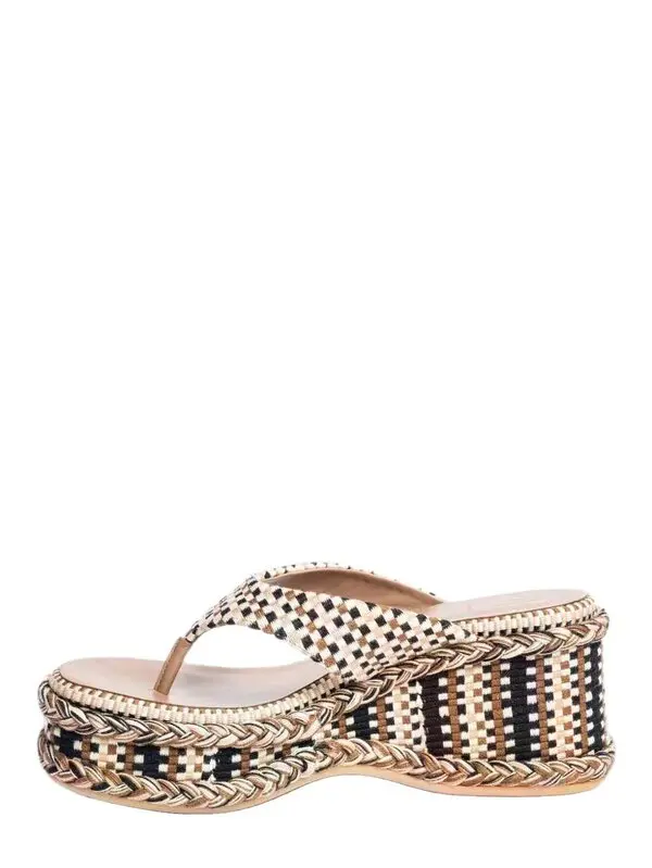 AMAMBAIH Ramona Woven Platform Sandals - Neutrals