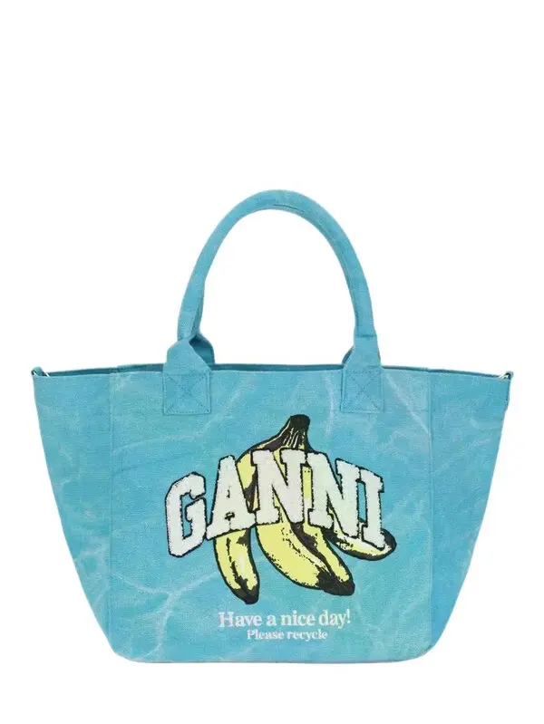 GANNI Banana Print Tote Bag - Blue