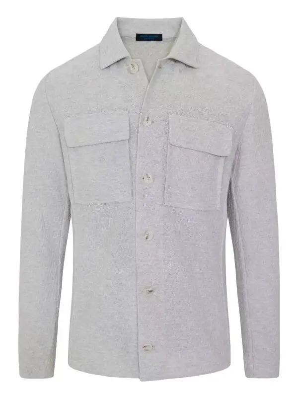 PATRICK ASSARAF Knit-textured Shirt Jacket - Grey