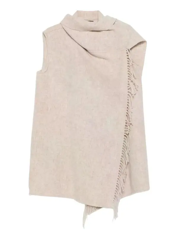 Fabiana Filippi Fringe-trim Sleeveless Jacket - Neutrals