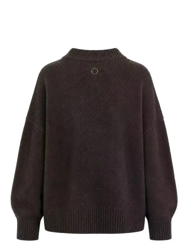 OYUNA Ribbed-trim Drop-shoulder Sweater - Brown
