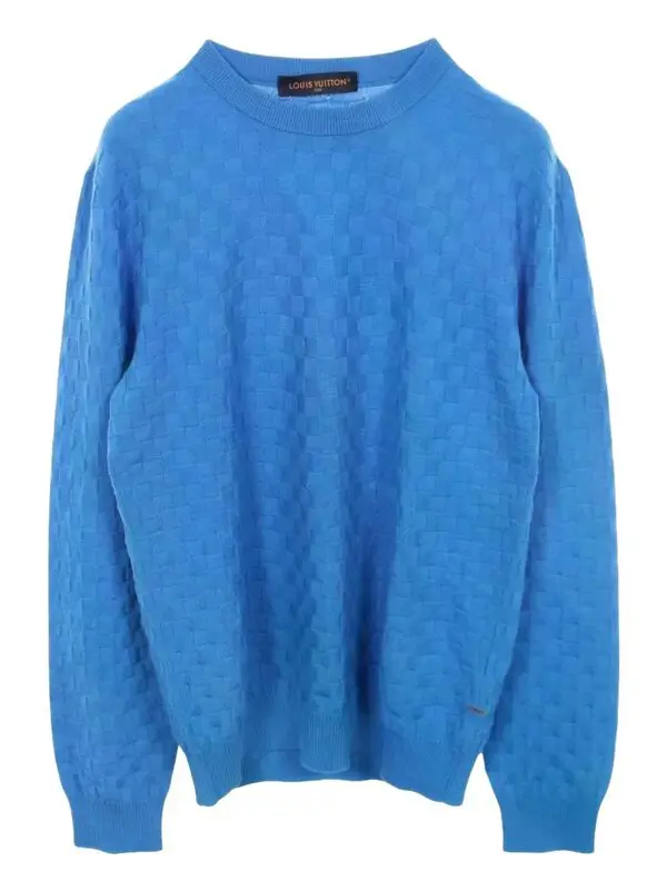 LOUIS VUITTON Damier Crew Neck Sweater - Blue